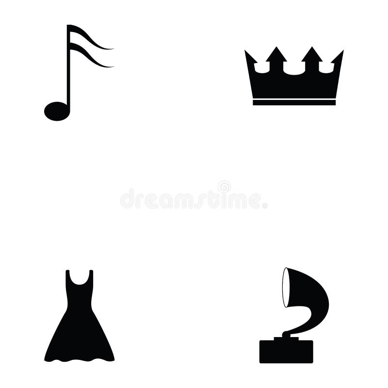 Prom icon set stock vector. Illustration of girlfriend - 120570246