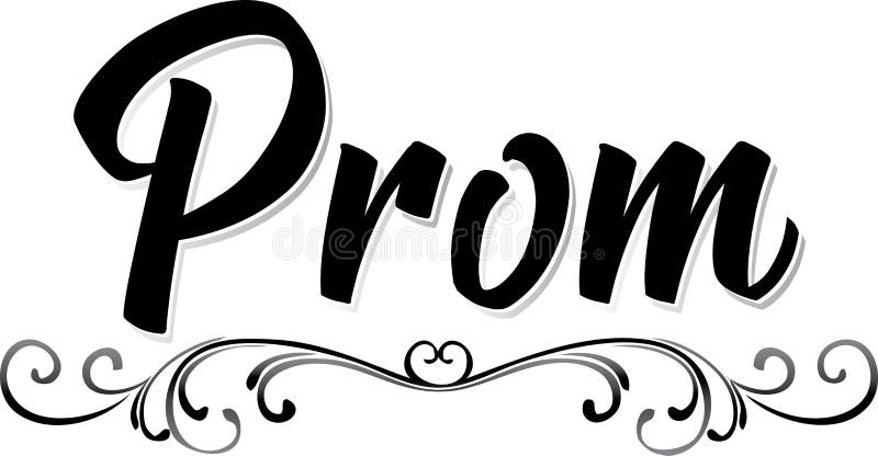 Prom Scroll Black and White Design Stock Vector - Illustration of ...