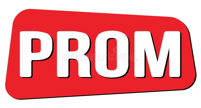 PROM Text on Red Trapeze Stamp Sign Stock Illustration - Illustration ...