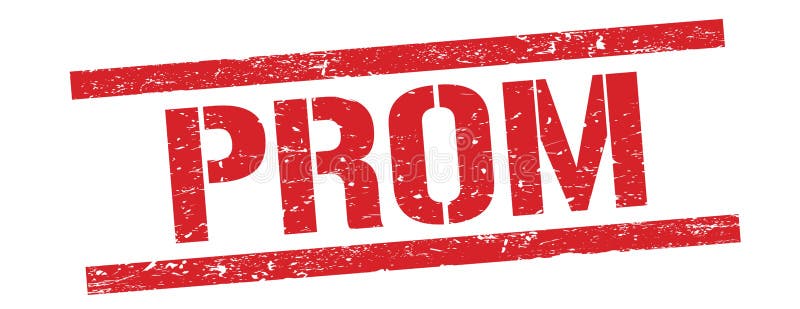 PROM Text on Red Vintage Lines Stamp Stock Illustration - Illustration ...