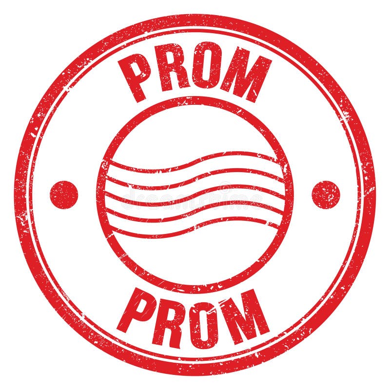 PROM Text Written on Red Round Postal Stamp Sign Stock Illustration ...