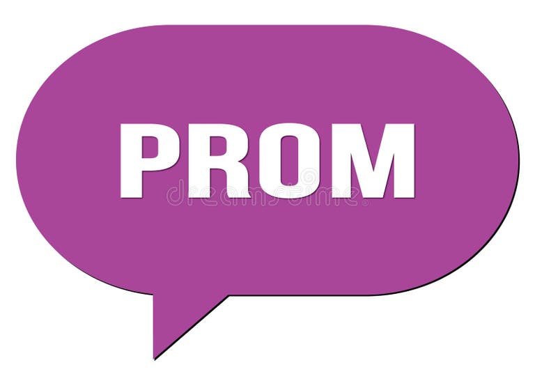 PROM Text Written in a Violet Speech Bubble Stock Illustration ...