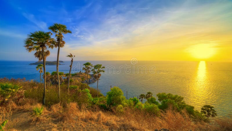 Prom Thep Cape sunset stock photo. Image of sand, thailand - 52189786
