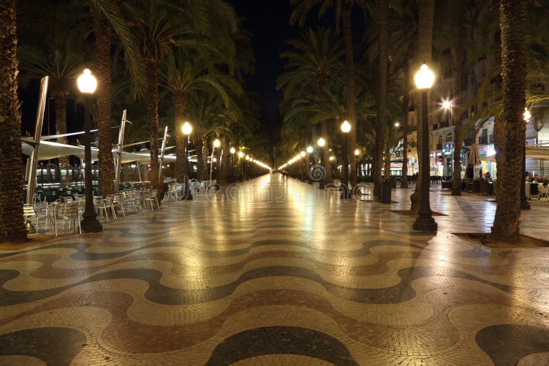 Promenade in Alicante, Spain Editorial Stock Image - Image of spanish ...
