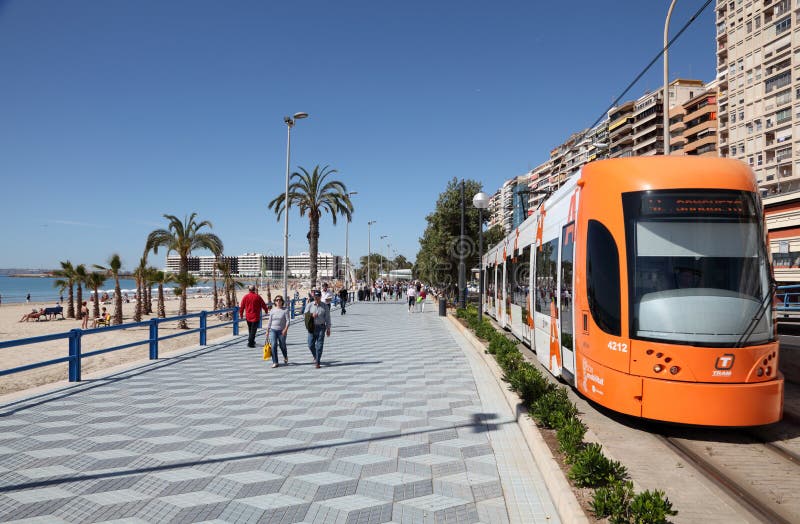 The Alicante Tram, Running on a Narrow Gauge Railway, Editorial Image ...