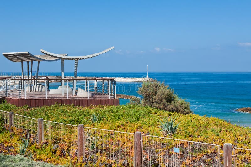 Promenade Along Mediterranean Sea. Stock Image - Image of seashore ...