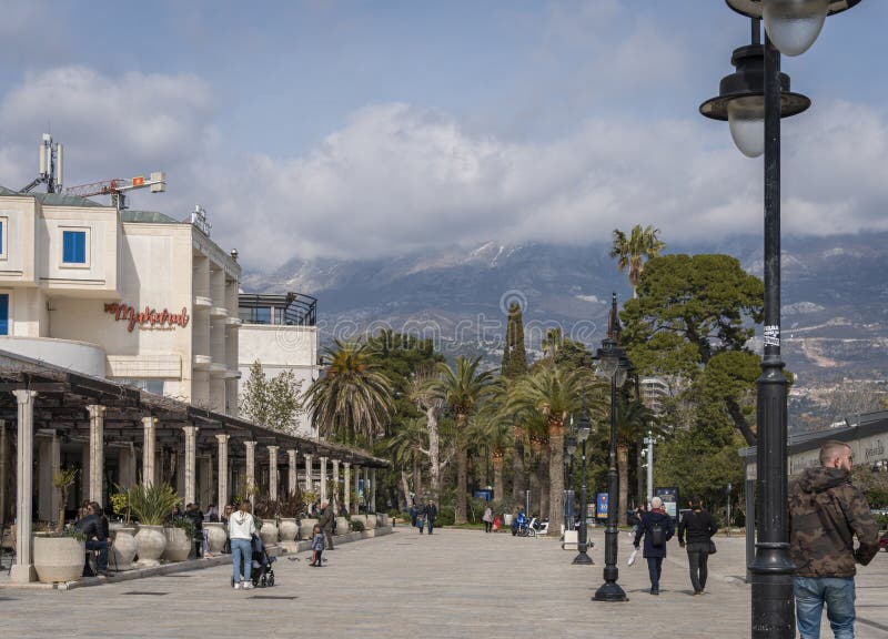 Promenade in Budva, Montenegro Editorial Image - Image of budva, people ...