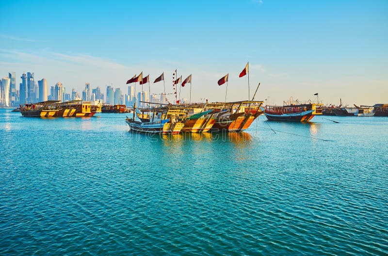 Promenade De Bord De La Mer De Doha, Qatar Image stock - Image du ...