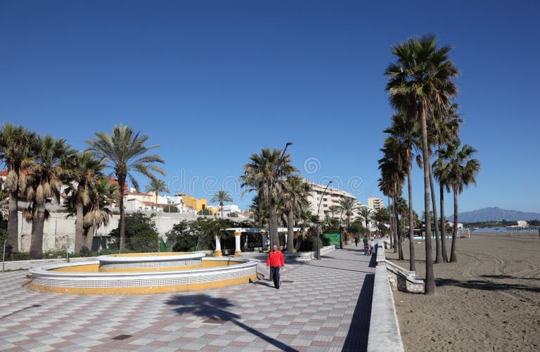 Promenade in Estepona, Spain Editorial Image - Image of resort, palm ...