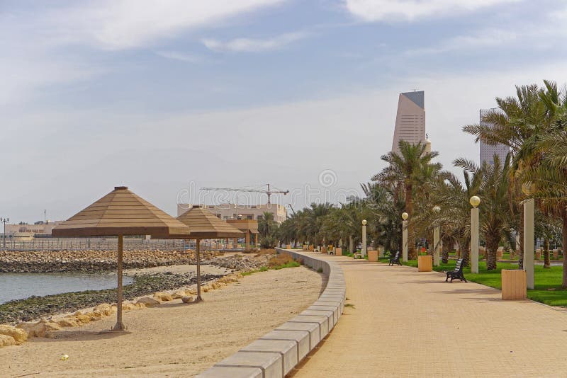 Promenade Kuwait stock image. Image of kuwait, parasol - 198575495