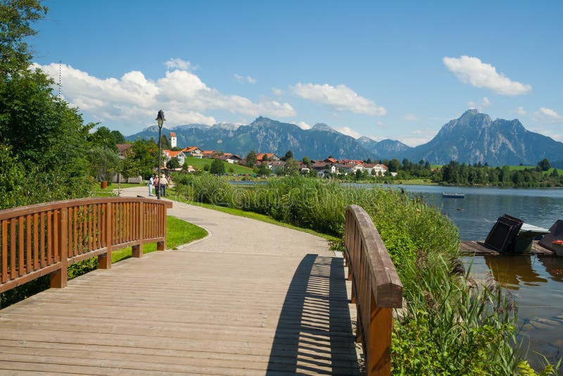 Promenade at the Lake Hopfensee Stock Photo - Image of house, aquatics ...