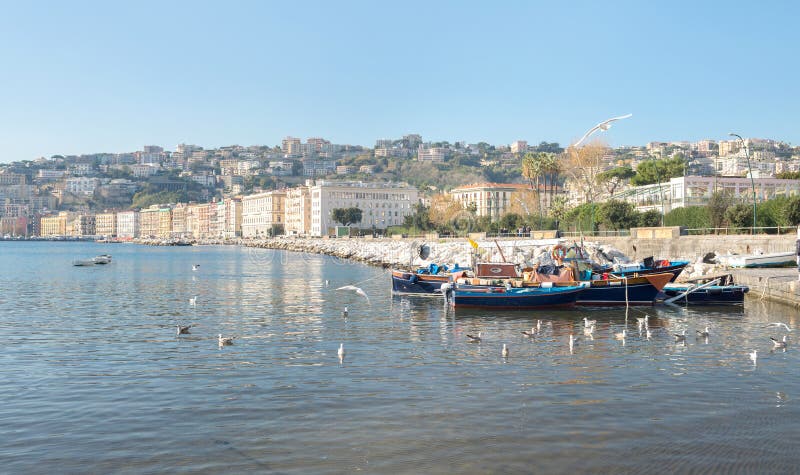 Promenade of Naples - Italy Stock Photo - Image of fishermen ...