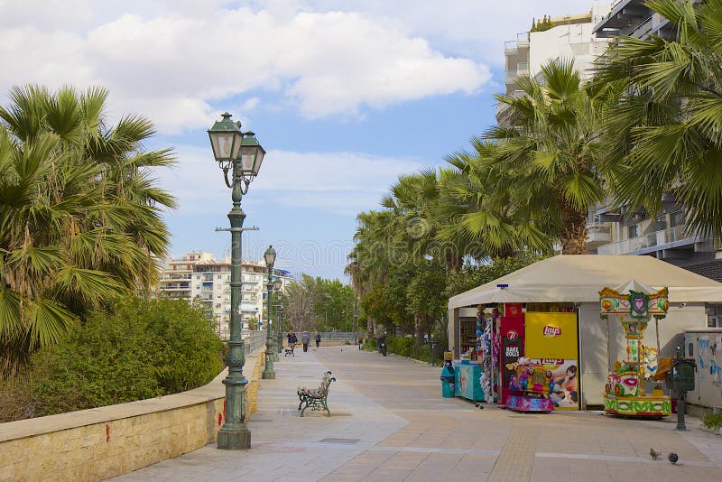 Promenade in Piraeus, Greece Editorial Stock Photo - Image of beach ...