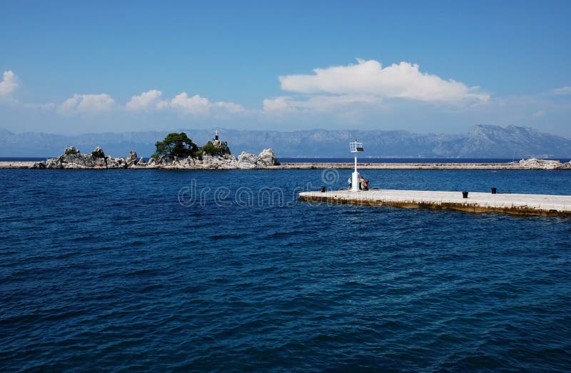 Promenade and Port with a Beacon Stock Photo - Image of nice, blue: 6610516