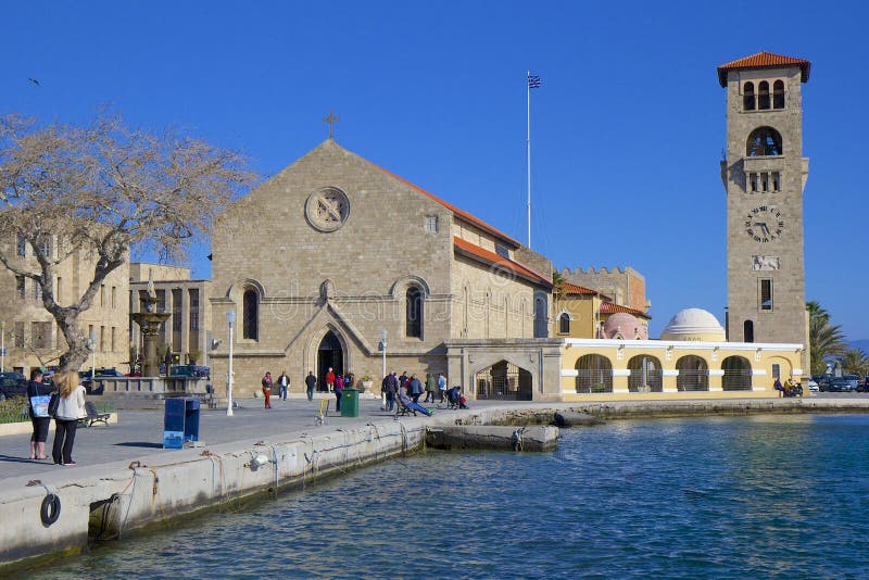 Rhodes Town frontage editorial image. Image of landmark - 81129310