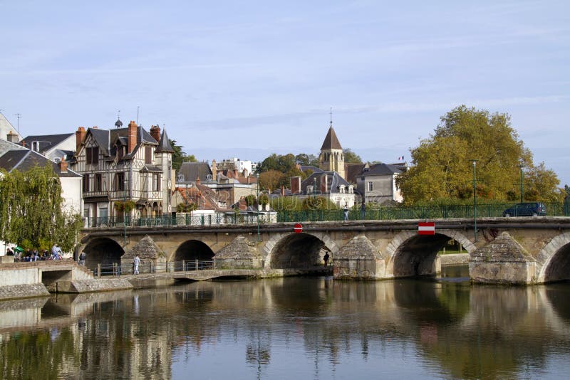 Promenade stock photo. Image of waterfront, vierzon, river - 91062336
