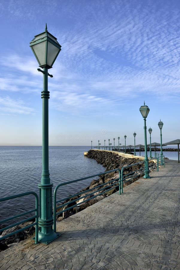 Promenade of the Sea stock image. Image of horizon, pillar - 26937411