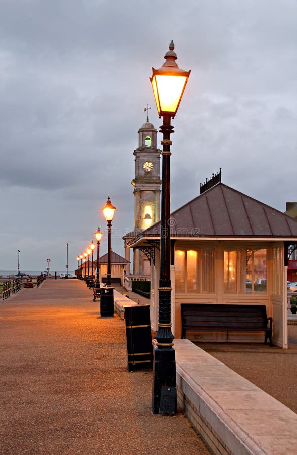 Promenade Victorian Lamp Posts Stock Image - Image of post, landscape ...