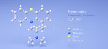 Promethazine Molecule, Molecular Structures, Antipsychotic, 3d Model ...