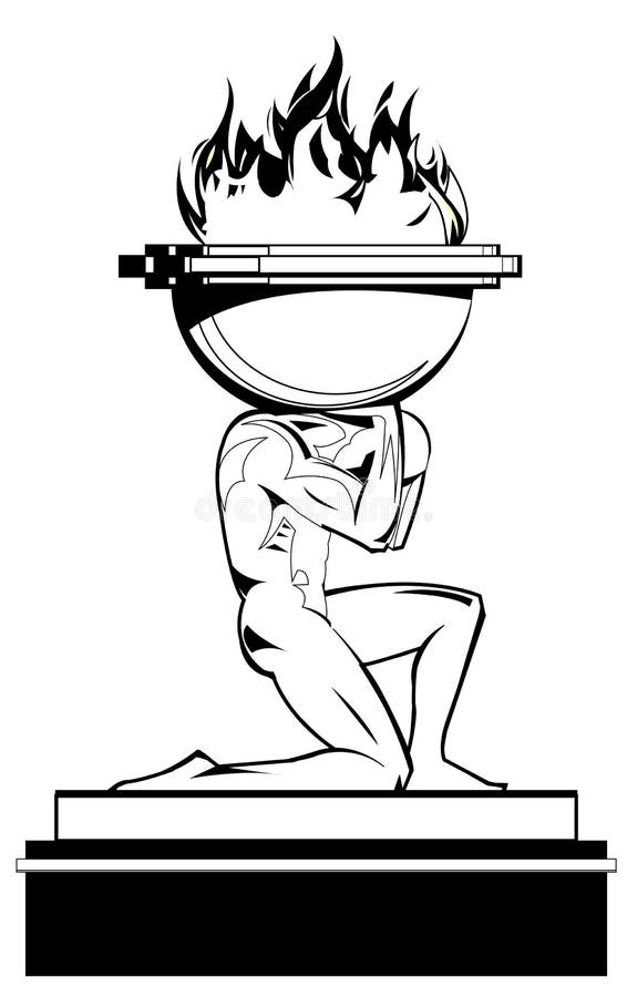 Prometheus carrying fire stock vector. Illustration of power - 12868590