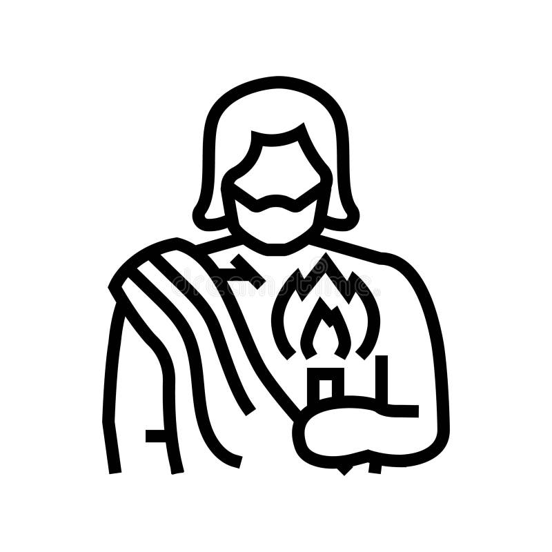 Prometheus Greek God Ancient Line Icon Vector Illustration Stock Vector ...