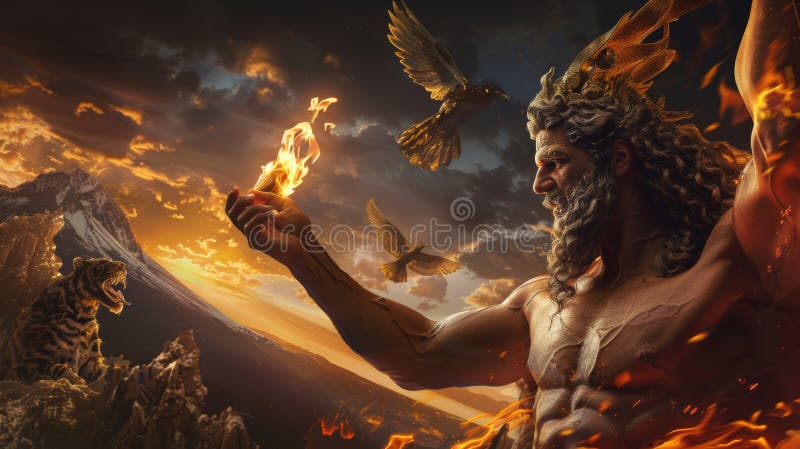 Prometheus Holding the Flame a Striking Representation of Sacrifice and ...