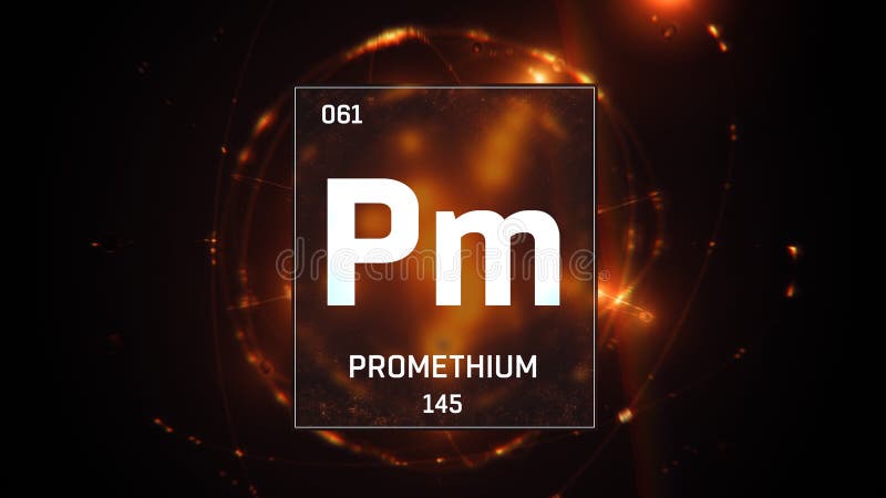 Promethium As Element 61 of the Periodic Table 3D Illustration on ...