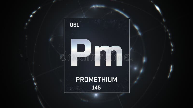 Promethium As Element 61 of the Periodic Table 3D Illustration on ...