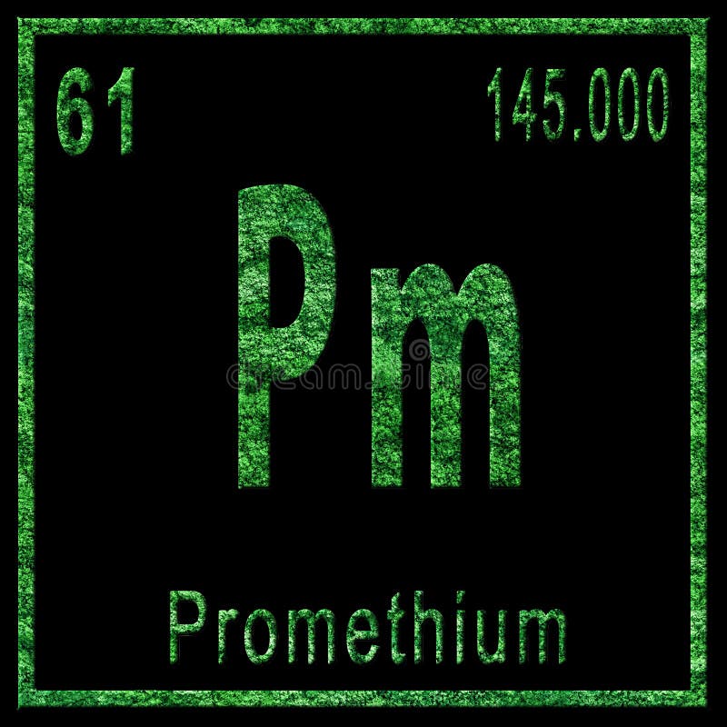 Promethium Chemical Element, Green Edition Stock Illustration ...