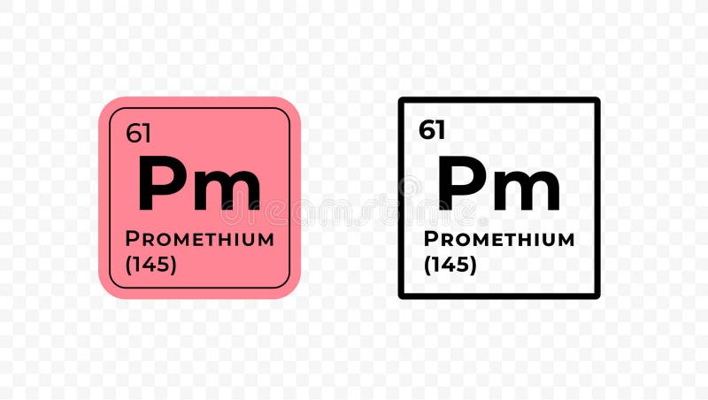 Promethium Chemical Element, Sign with Atomic Number and Atomic Weight ...