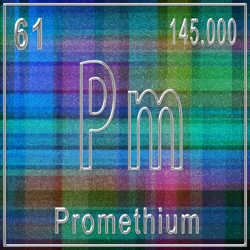 Promethium Chemical Element, Sign with Atomic Number and Atomic Weight ...