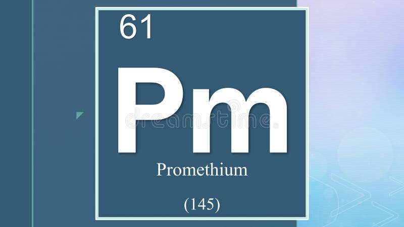Promethium Chemical Element Symbol on Blue Solid and Gradient ...