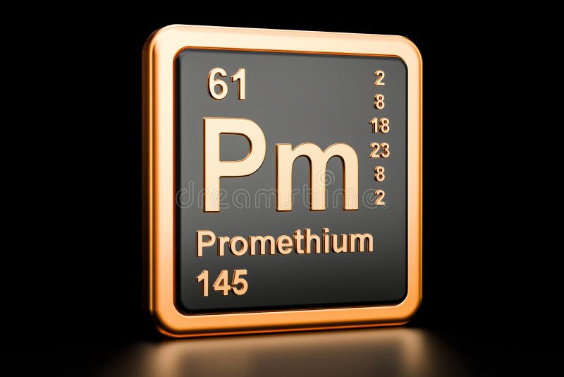 Promethium Pm Chemical Element. 3D Rendering Stock Illustration ...
