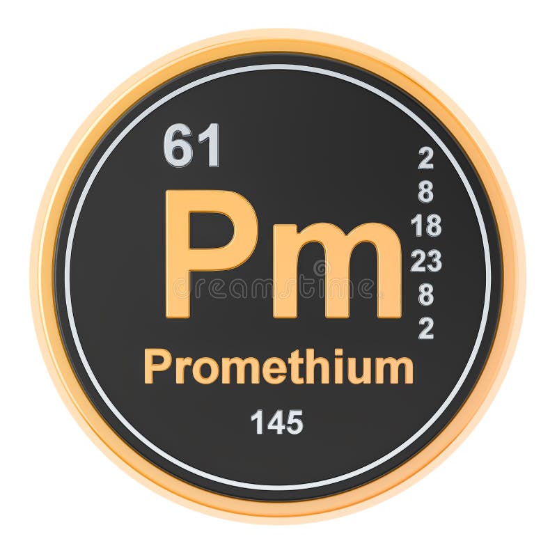 Promethium Pm Chemical Element. 3D Rendering Stock Illustration ...