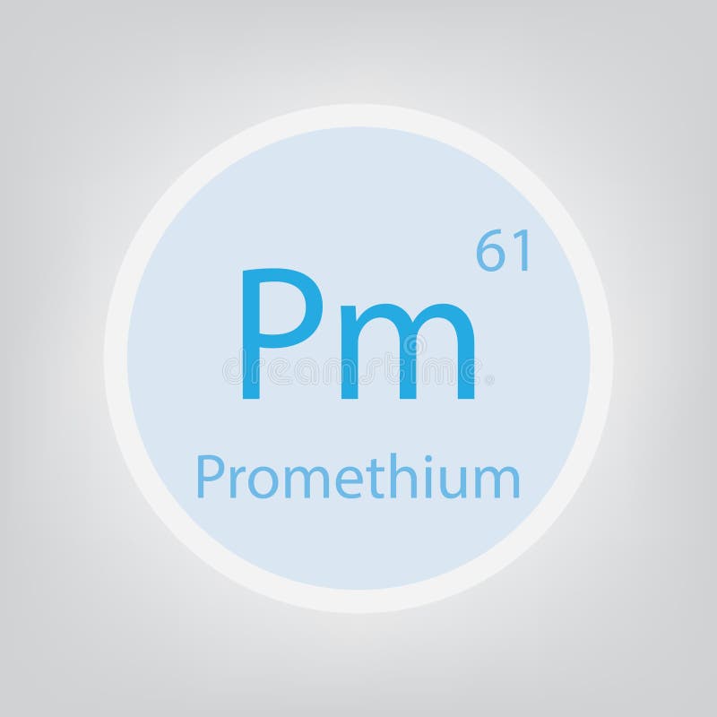 Promethium Pm Chemical Element Icon Stock Vector - Illustration of ...