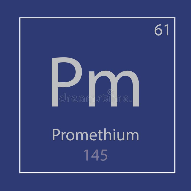 Promethium Pm Chemical Element Icon Stock Vector - Illustration of ...
