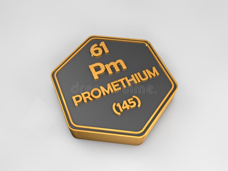 Promethium - Pm - Chemical Element Periodic Table Hexagonal Shape Stock ...