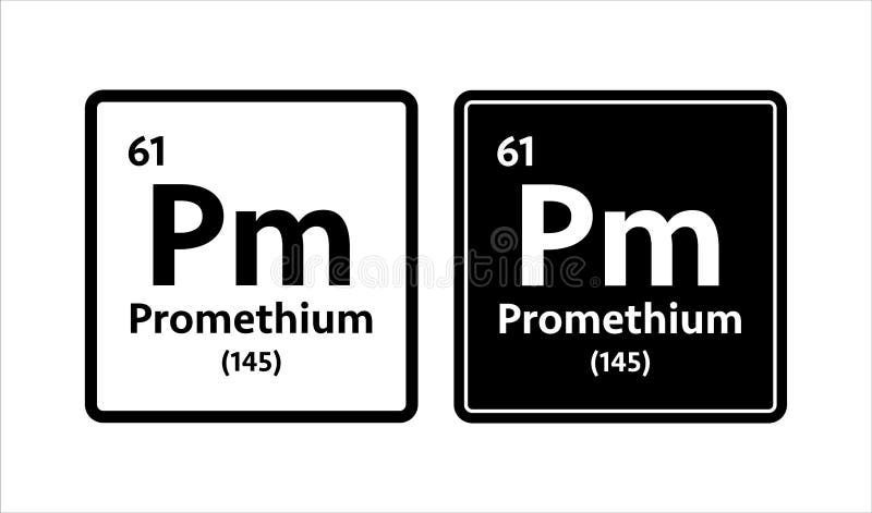 Promethium As Element 61 of the Periodic Table 3D Illustration on Green ...