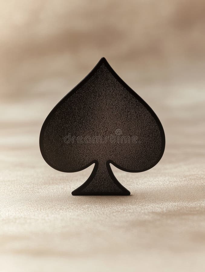 Black Spade Symbol Displayed on a Textured Surface for Gaming and ...