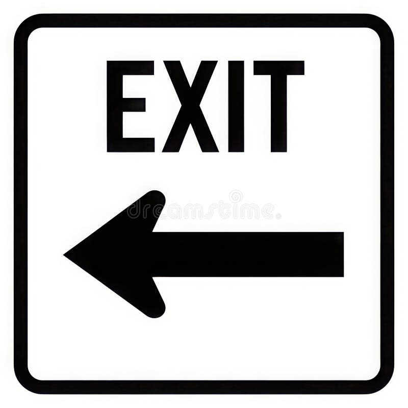 Clear Exit Sign with Left Arrow Guidance for Immediate Evacuation and ...