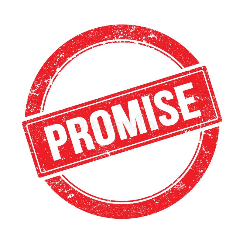 PROMISE Text on Red Grungy Round Stamp Stock Illustration ...