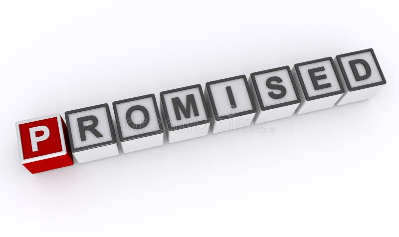 Promised Word Block on White Stock Illustration - Illustration of ...