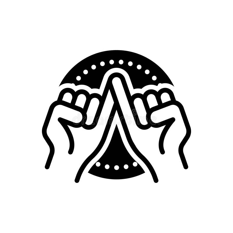 Black Solid Icon for Promising, Trustworthy and Finger Stock Vector ...