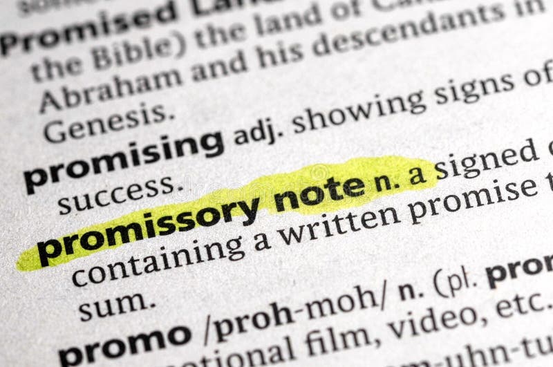 Promissory note stock image. Image of words, money, close - 284662445