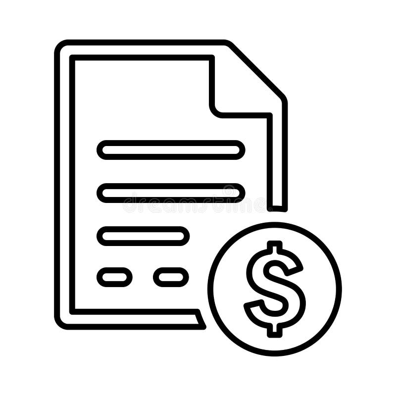 Promissory, Note, Document Outline Icon. Line Art Design Stock Vector ...