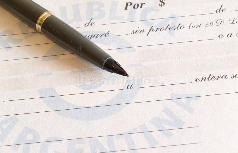 Promissory note and pen stock image. Image of check, firm - 11156363