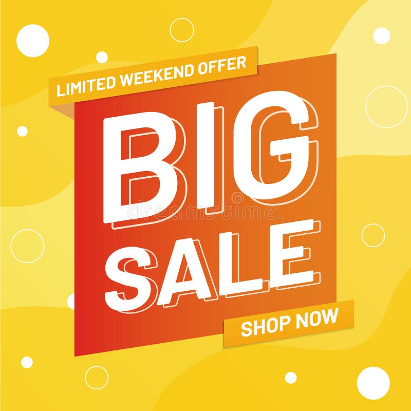 Big Sale Promotion Design Background Orange Color Template Stock Vector ...