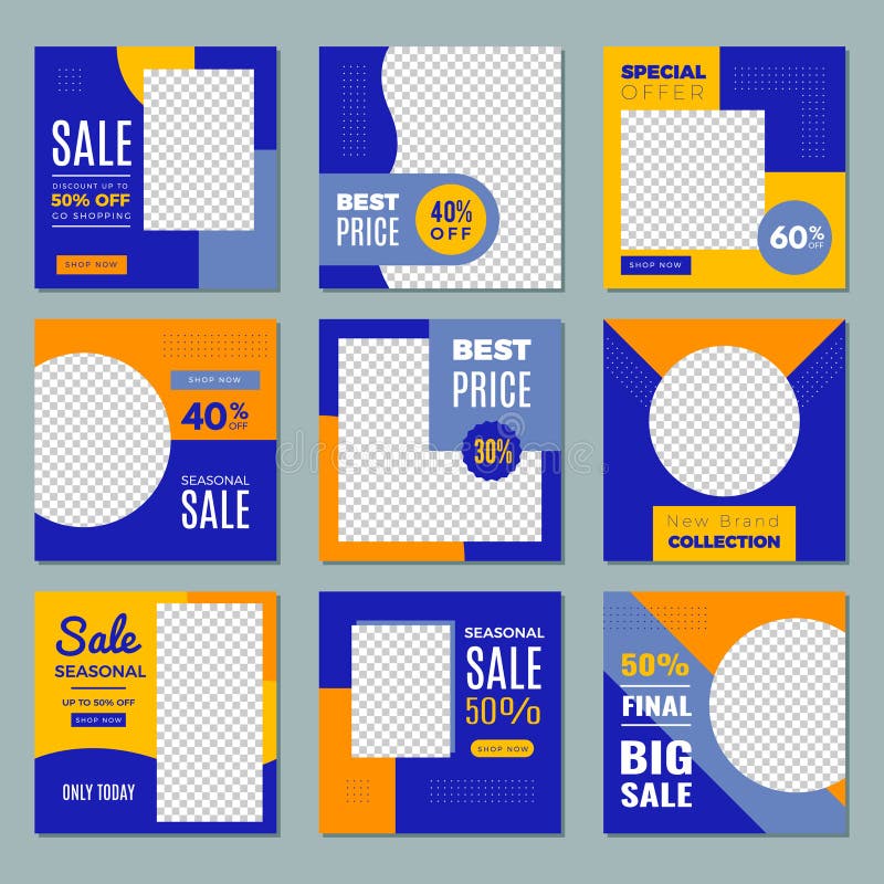 Promo Banners. Ads Templates Square from Banners with Place for Text ...