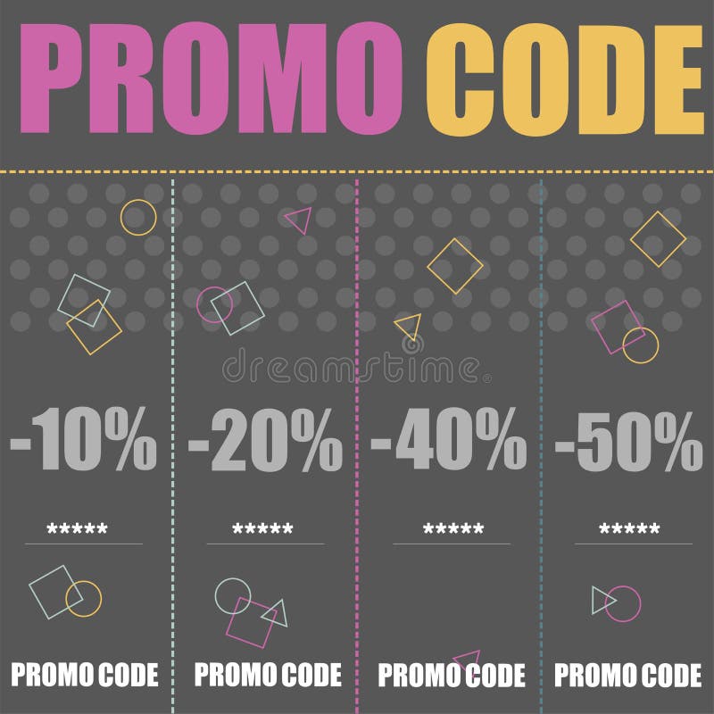 Promo Code, Coupon Code. Flat Vector Banner Design Illustration on ...