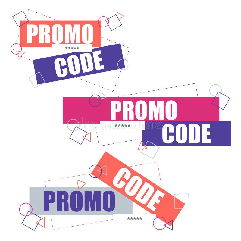 Promo Code Coupon Code Flat Vector Banner Design Illustration On